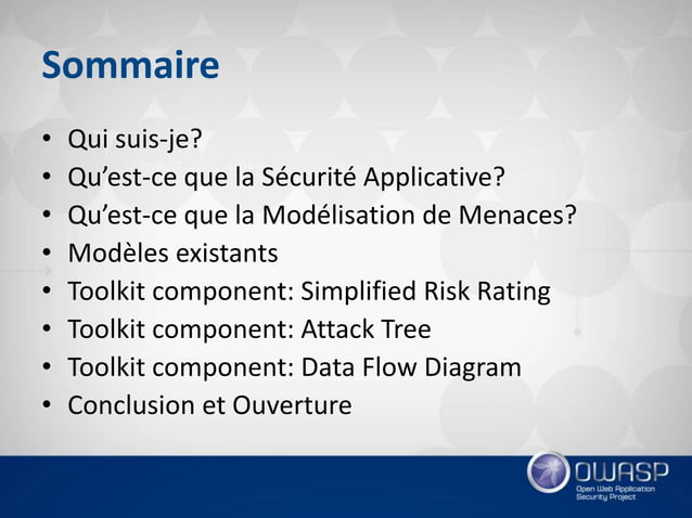 OWASP Québec: Threat Modeling Toolkit - Jonathan Marcil | PPT