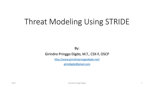 Threat Modeling Using STRIDE | PDF | Graphics Software | Computer Software and Applications