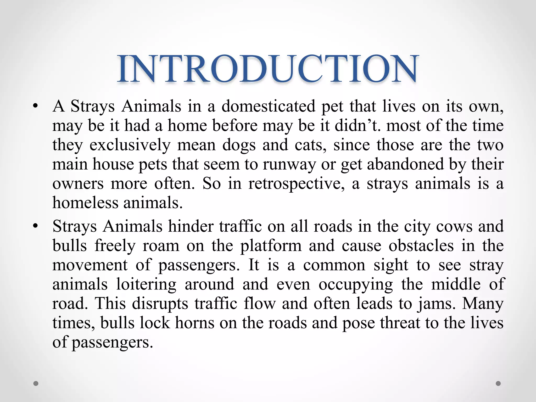Threat of strays Animals to the society | PPTX