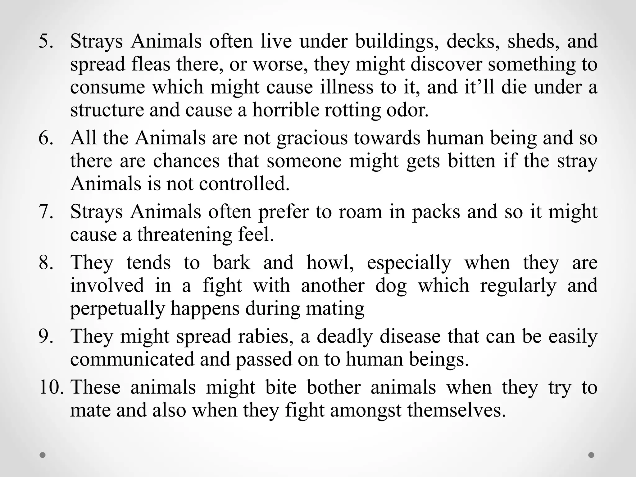 Threat of strays Animals to the society | PPTX