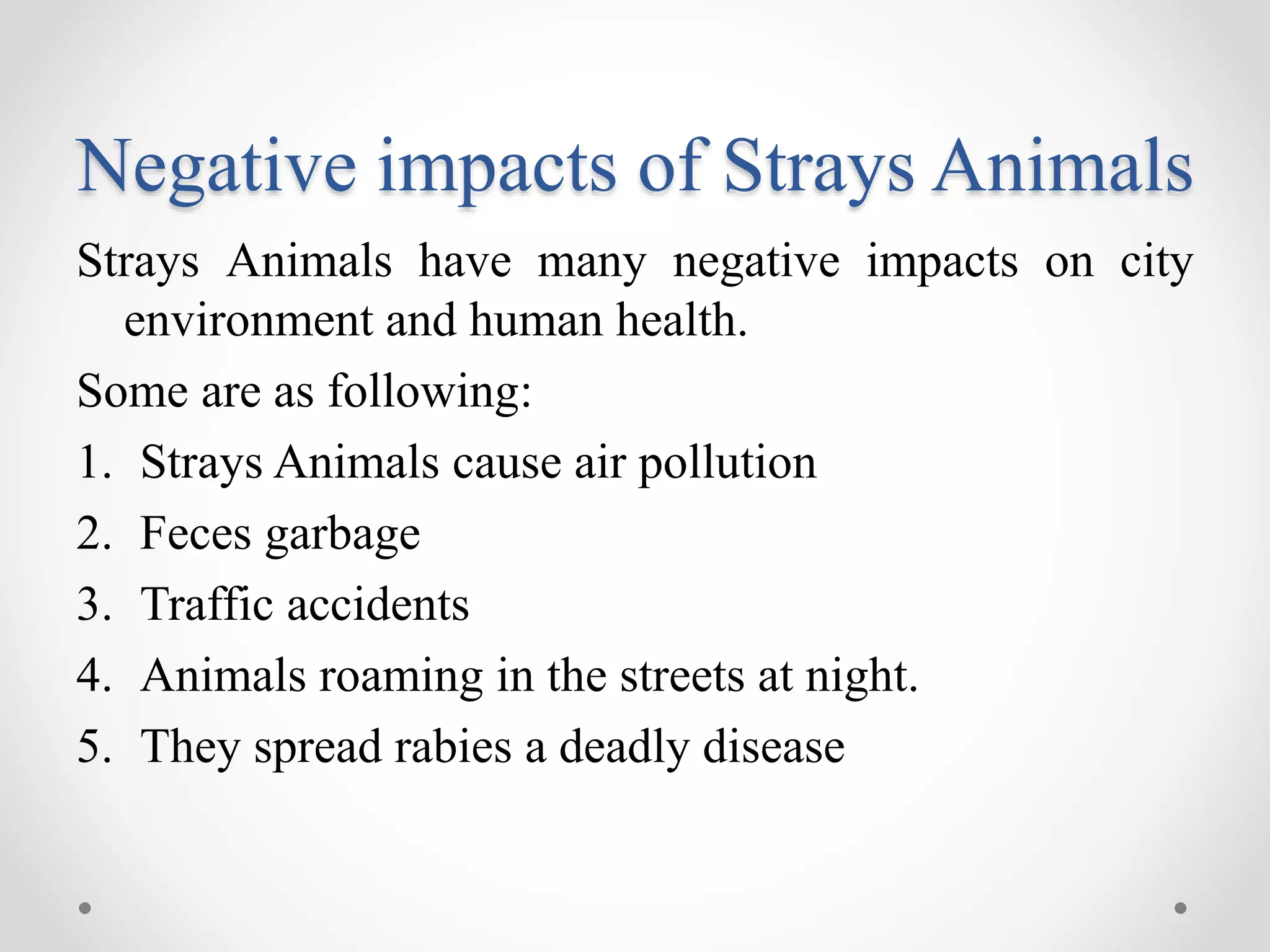 Threat of strays Animals to the society | PPTX