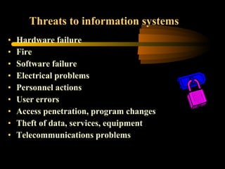 Threats to an information system | PPT
