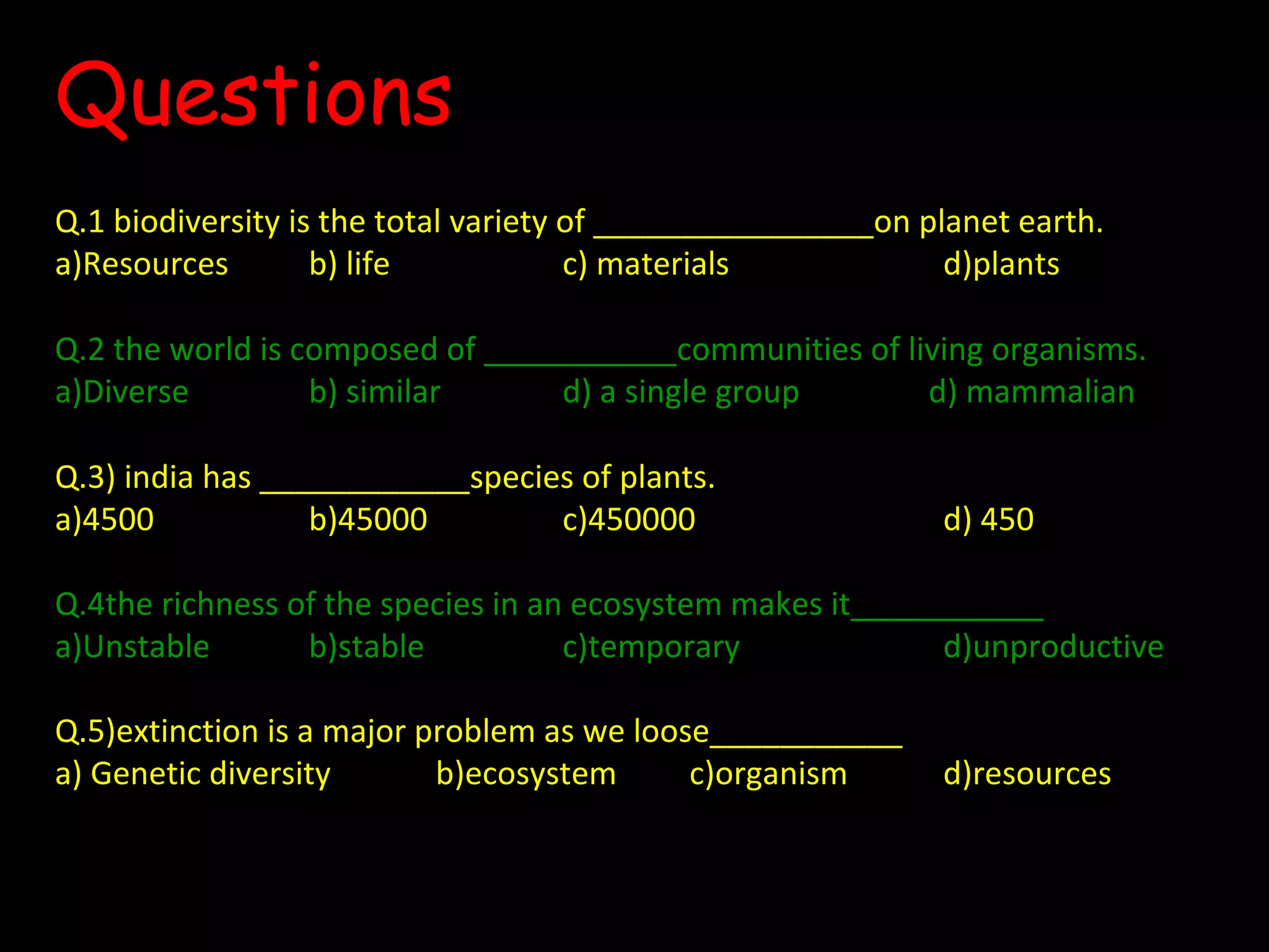 Threats to Biodiversity | PPT