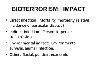 Threats and preventions of bioterrorism | PPTX