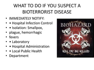 Threats and preventions of bioterrorism | PPTX