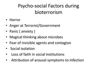 Threats and preventions of bioterrorism | PPTX