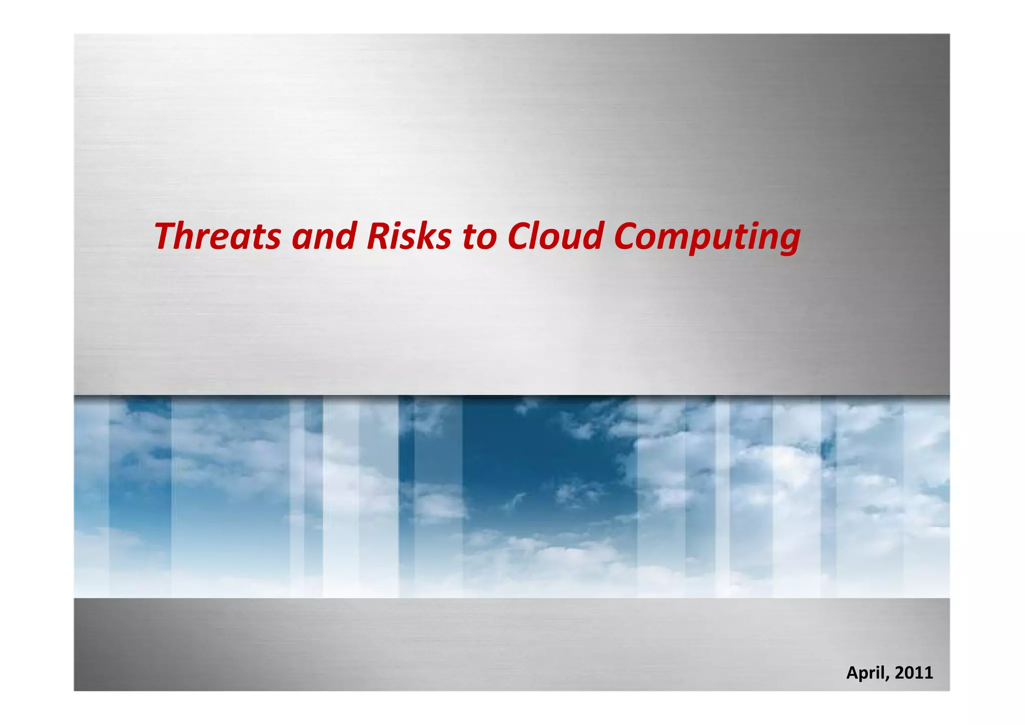 Threats and risks to cloud computing | PDF