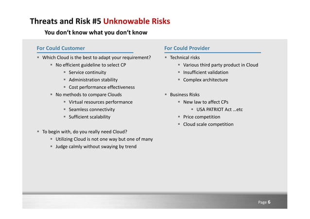 Threats and risks to cloud computing | PDF | Cloud Computing | Internet
