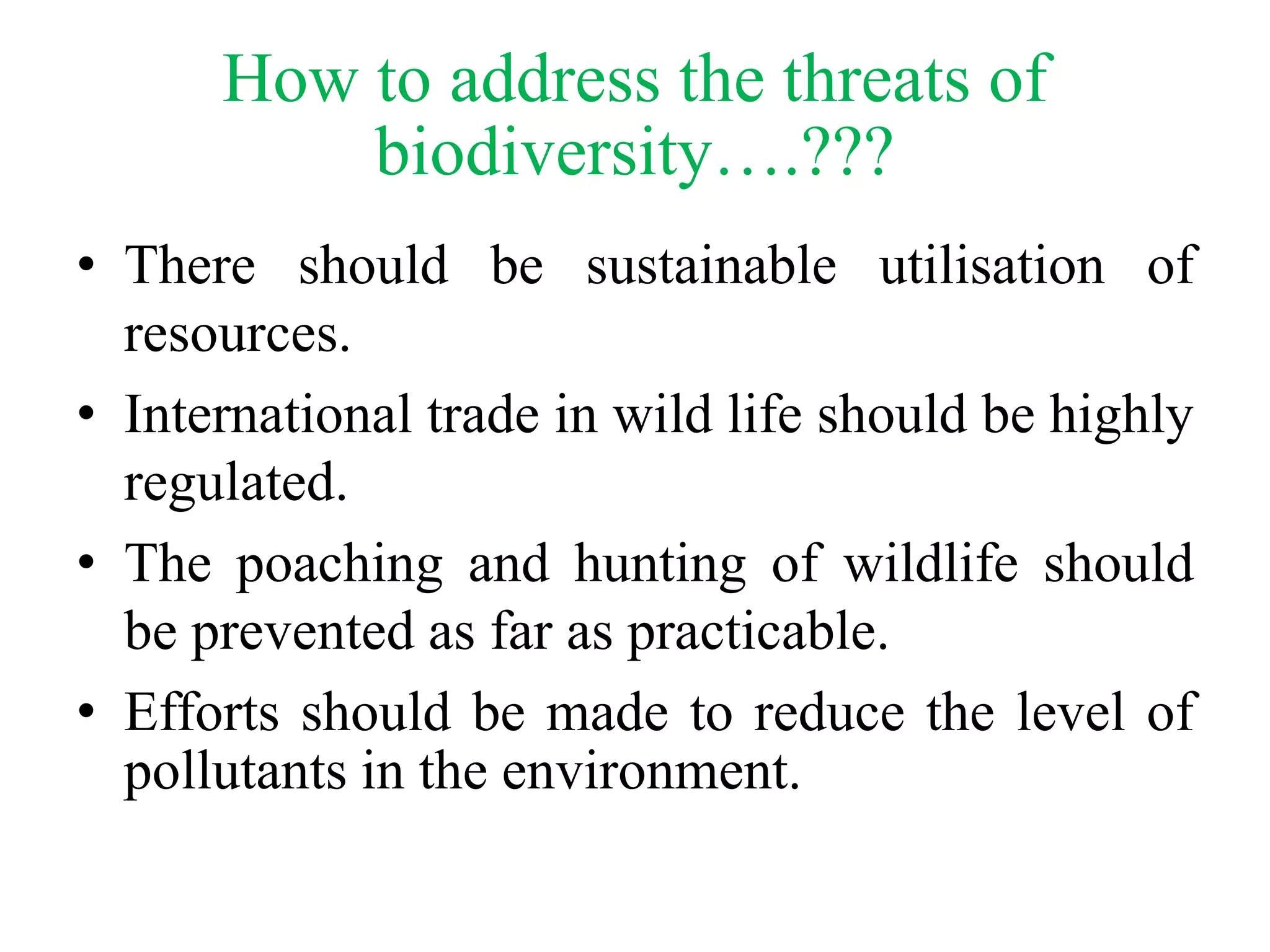 Threats to biodiversity | PPTX