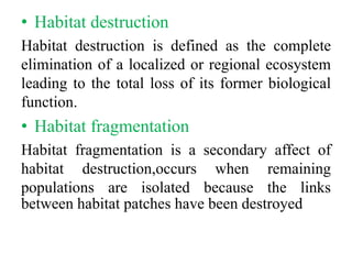 Threats to biodiversity | PPTX