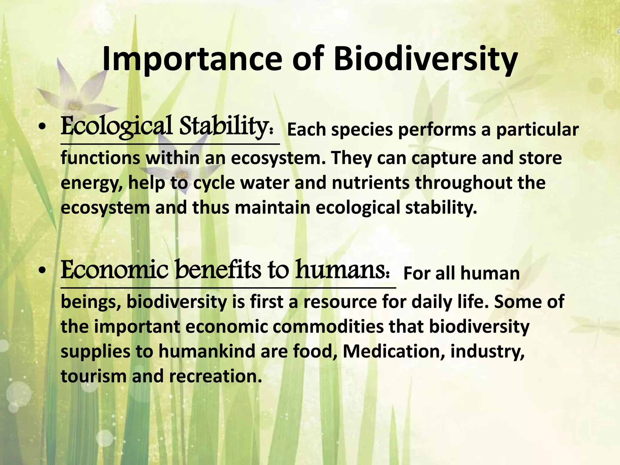 Threats to biodiversity and endangered animals | PPTX