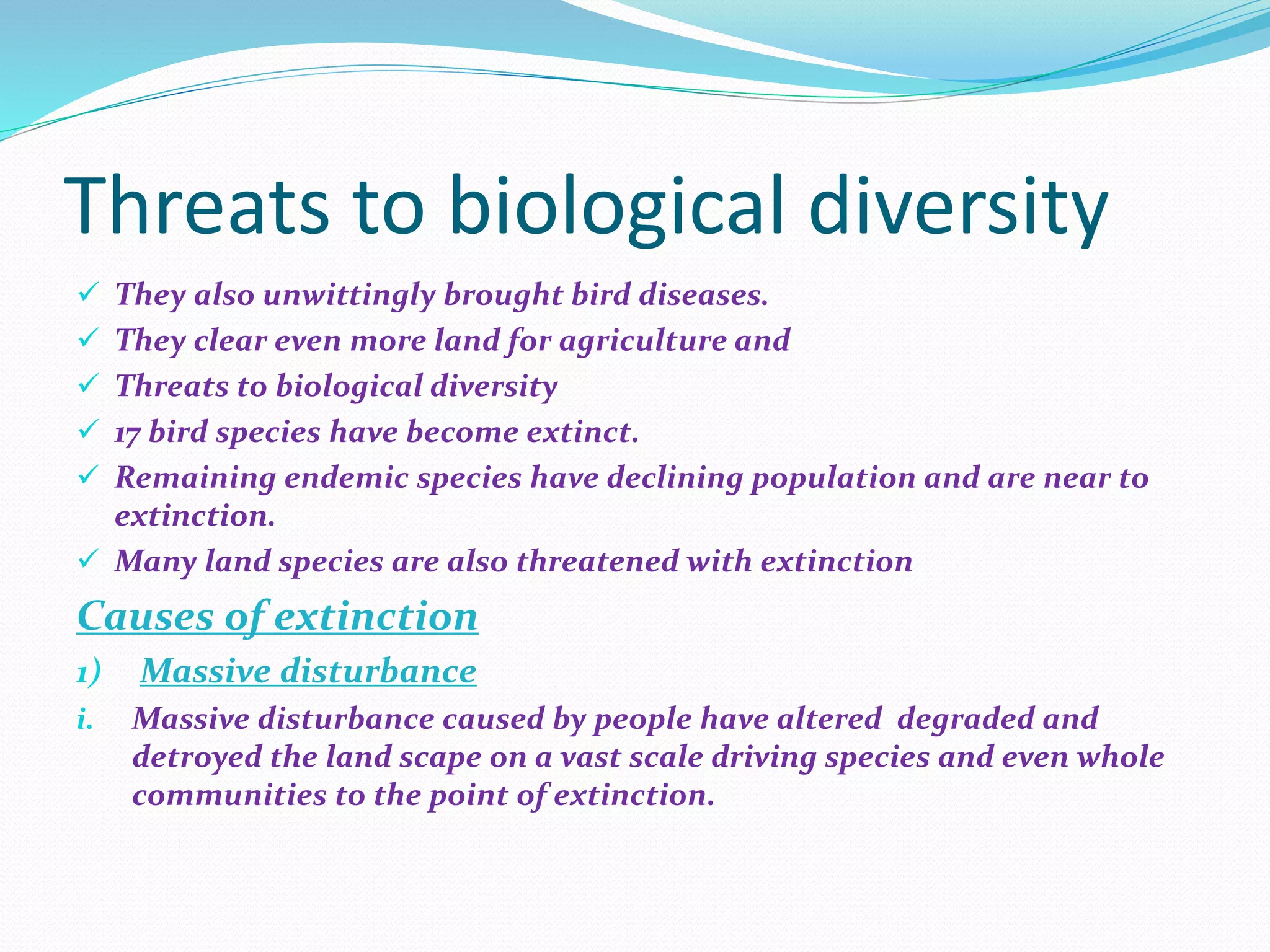 Threats to biological diversity | PPTX