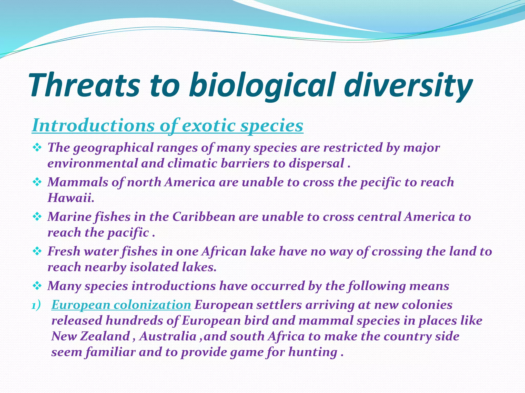 Threats to biological diversity | PPTX