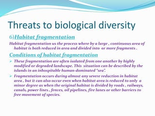 Threats to biological diversity | PPTX