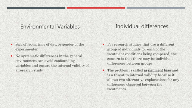 Threats to Internal Validity | PPTX