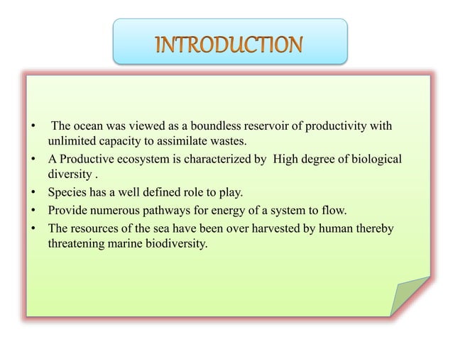 Threats to marine biodiversity | PPT | Free Download