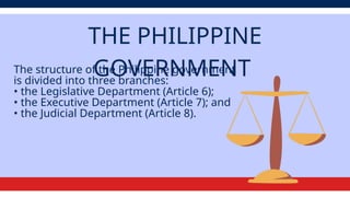 The Philippines' Three Branches of Government | PPTX