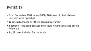 Three column fixation for complex PROXIMAL TIBIA FRACTURES | PPTX