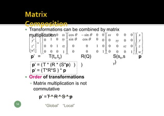 Three dimensional geometric transformations | PPT