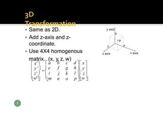 Three dimensional geometric transformations | PPT