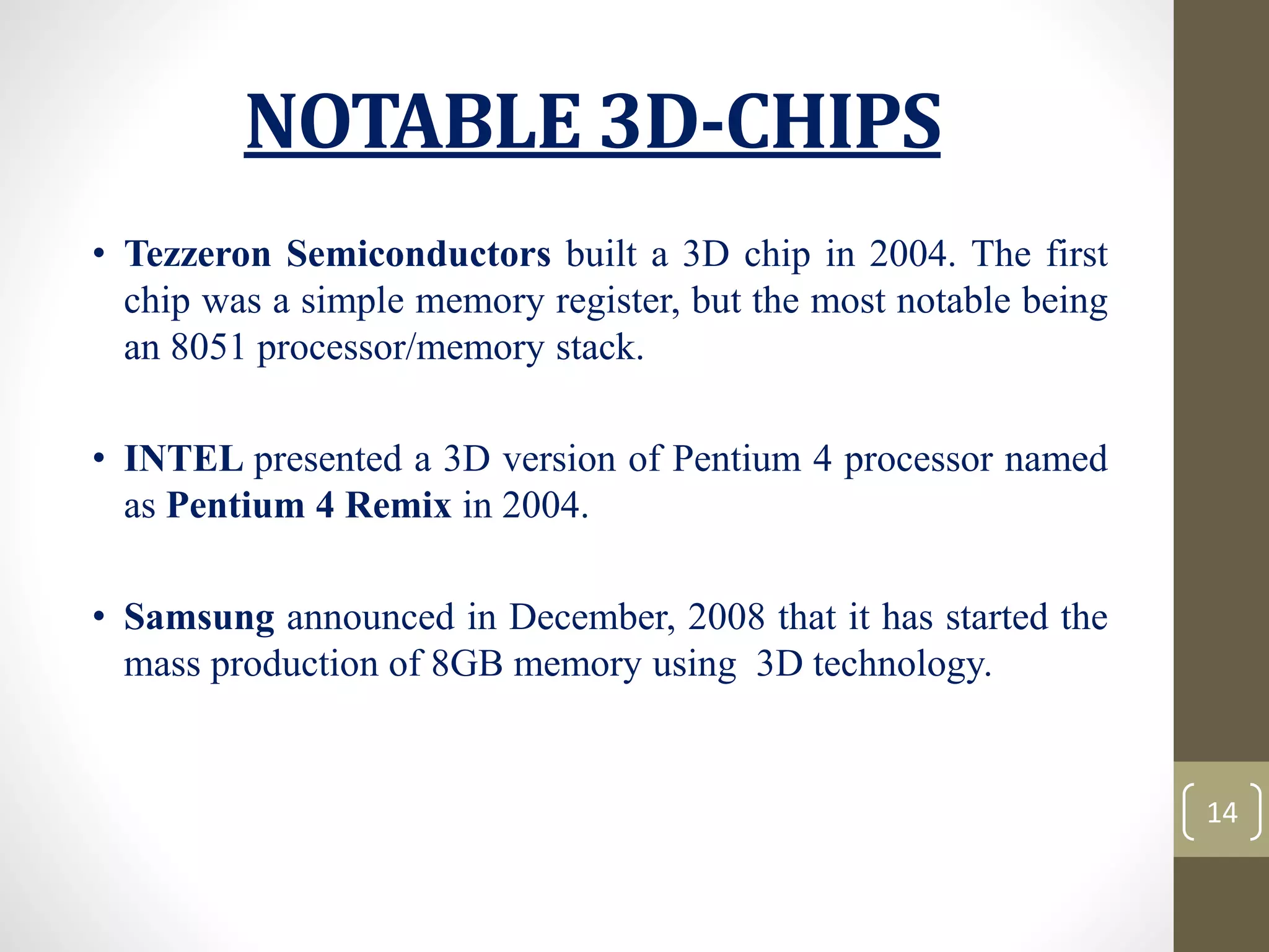 Three dimensional integrated circuit | PPTX
