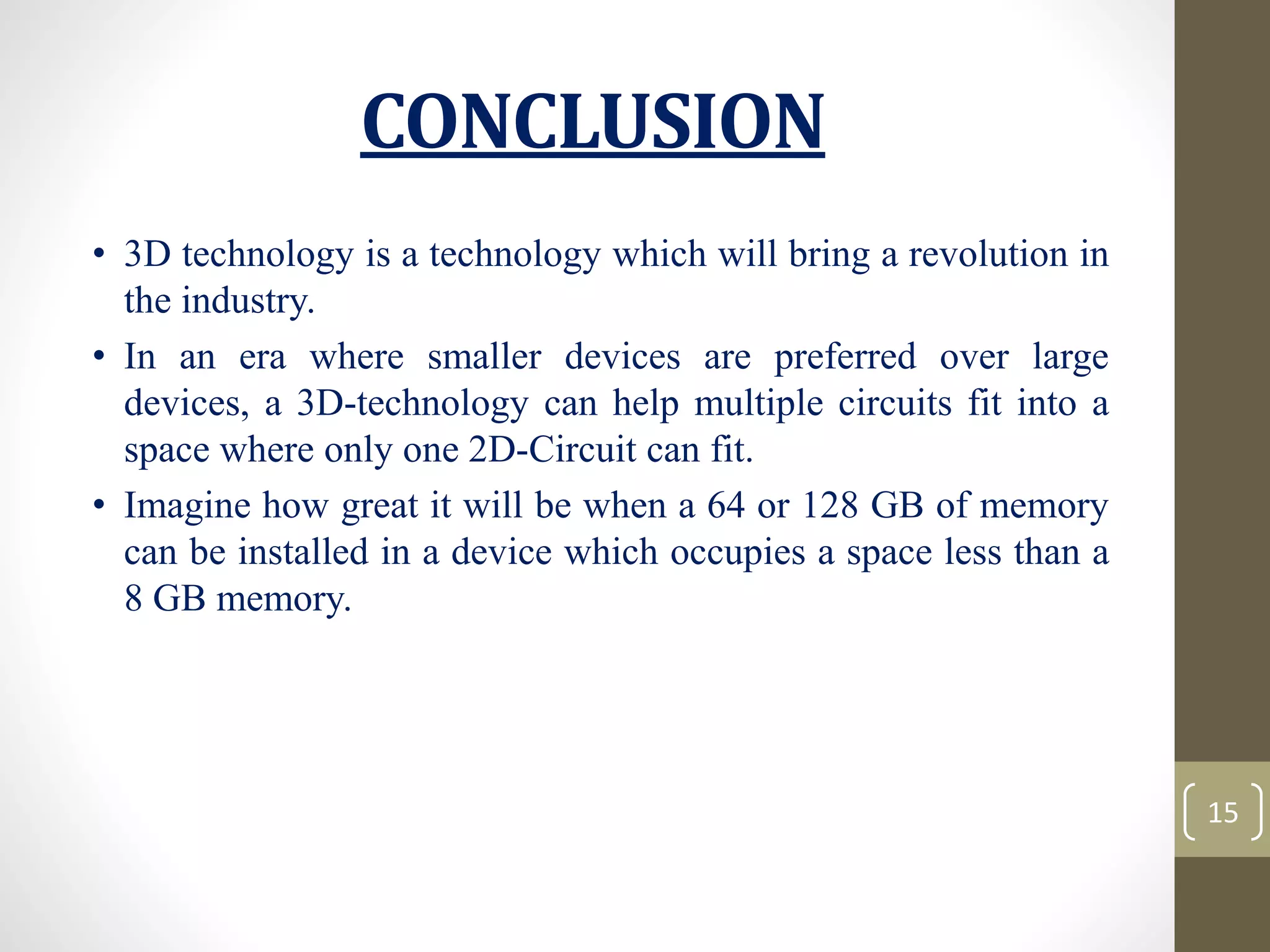 Three dimensional integrated circuit | PPTX