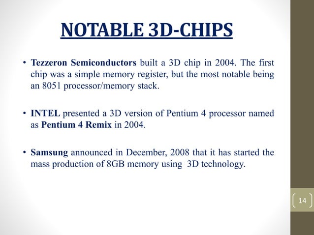 Three dimensional integrated circuit | PPTX