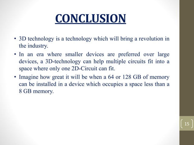 Three dimensional integrated circuit | PPTX
