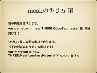 Three.jsで3D気分 | PPT