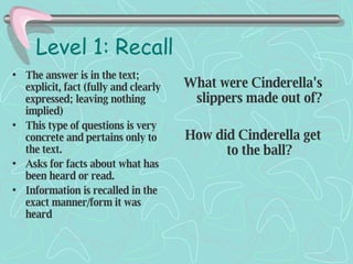 Three Levels Of Questions | PPT