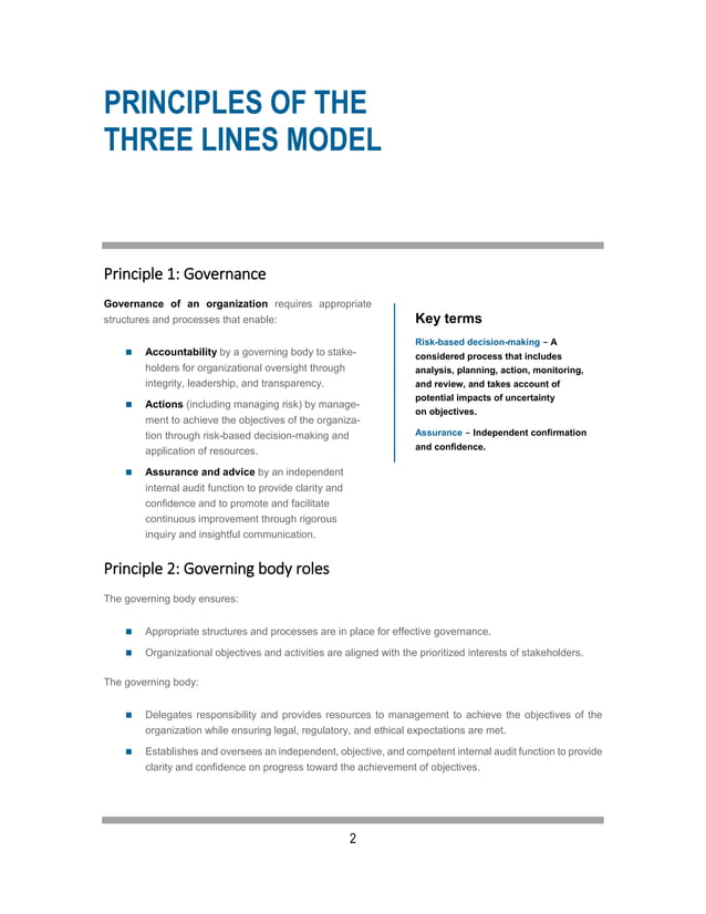 Three lines model updated, IIA update model tiga lapis pertahanan risiko