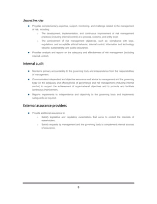 Three lines model updated, IIA update model tiga lapis pertahanan risiko