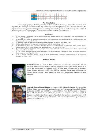 Three-Pass Protocol Implementation on Caesar Cipher in Classic Cryptography | PDF