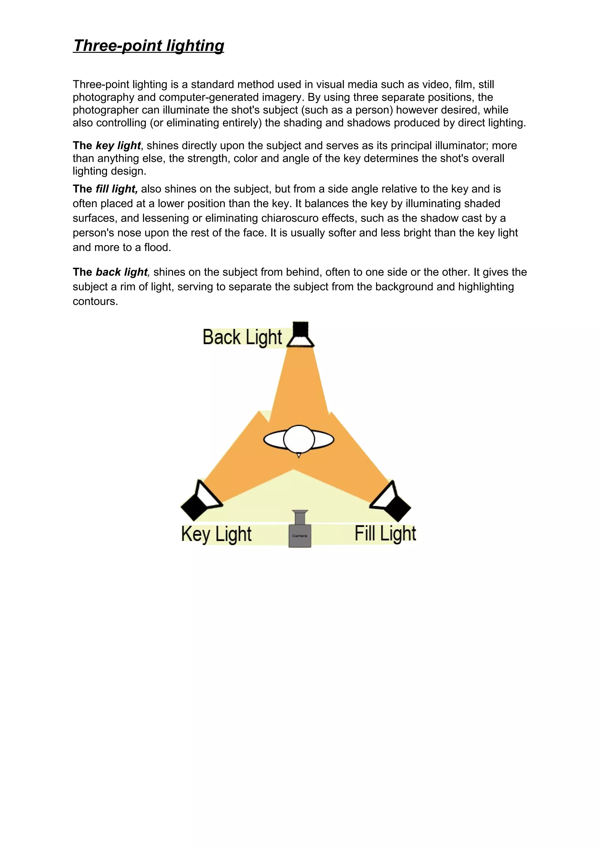 Three point lighting | ODT
