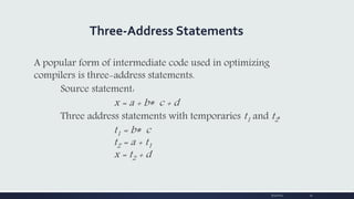 Three address code In Compiler Design | PPT