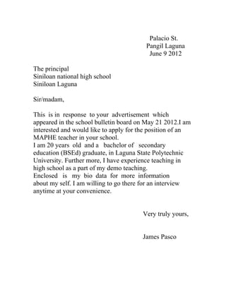 Three Appliocation Letter | DOC