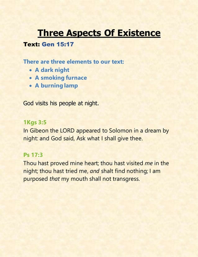 Three Aspects Of Existence | DOCX | Christianity | Religion & Spirituality