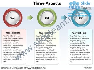 Three aspects ppt slides presentation diagrams templates | PPT