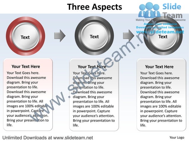 Three aspects ppt slides presentation diagrams templates | PPT