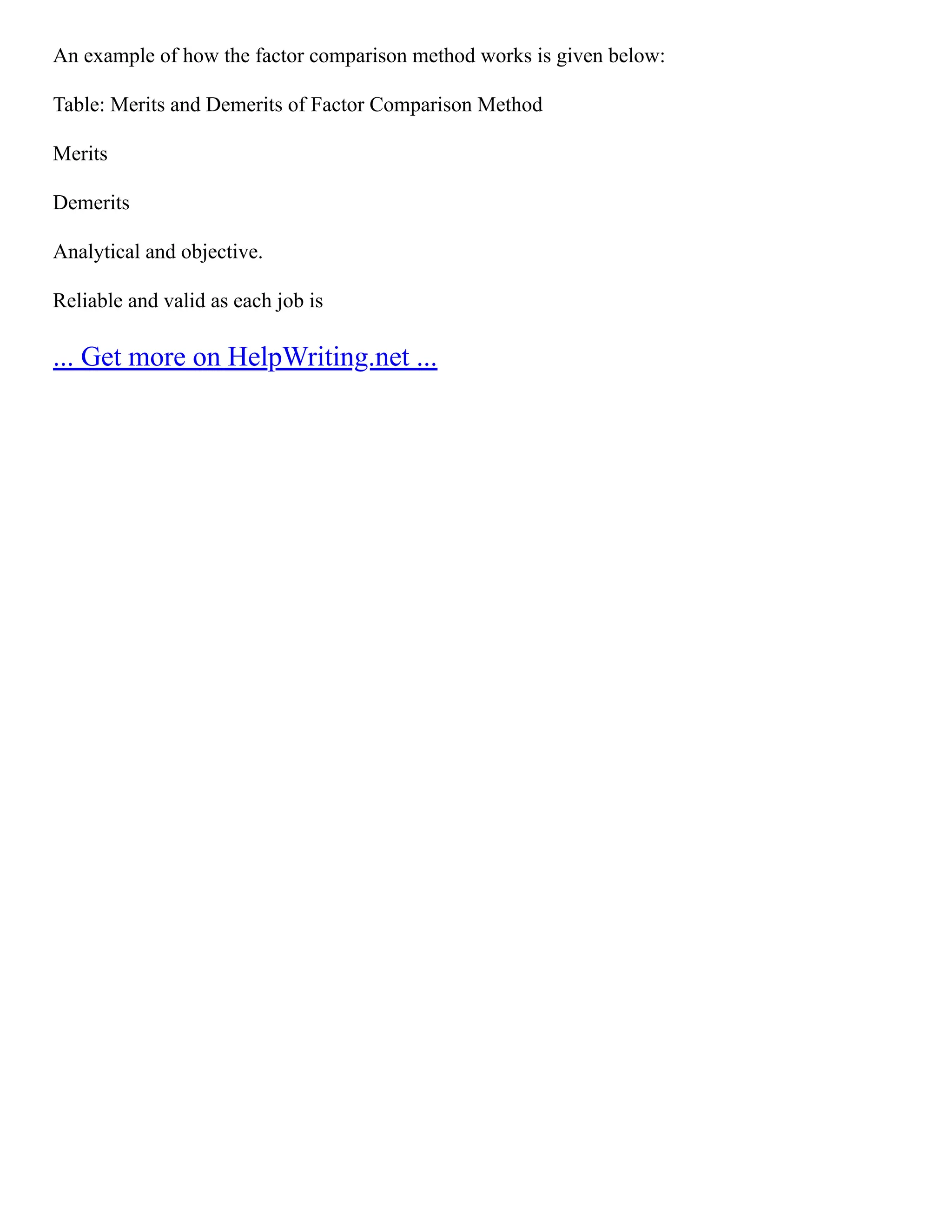 Three Basic Job Evaluation Methods | PDF