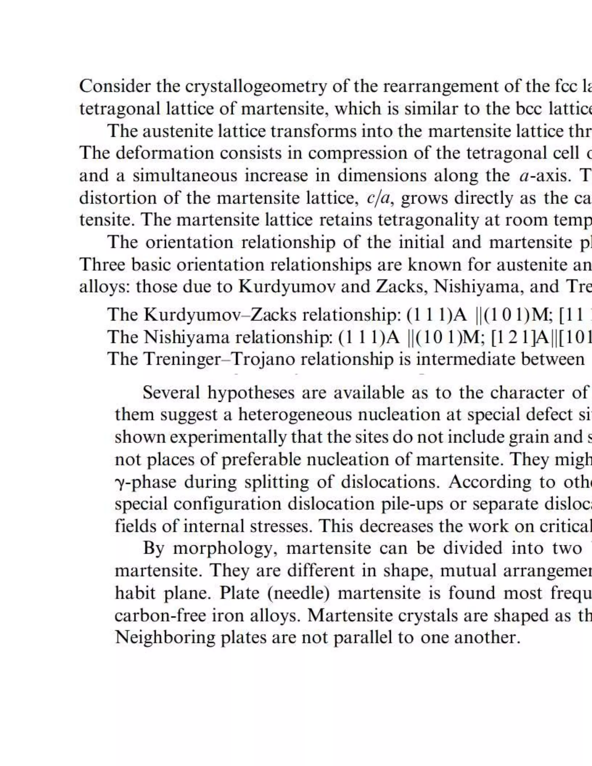 Three Basic Orientation Relationships In Lattices Of Iron Docx