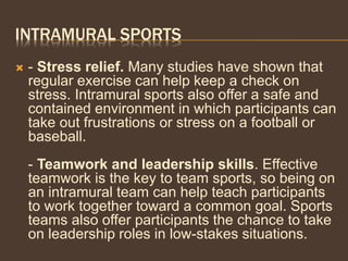 Three Benefits of Playing Intramural Sports | PPT