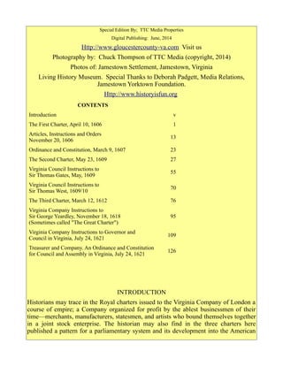 Three Charters of The Virginia Company | PDF