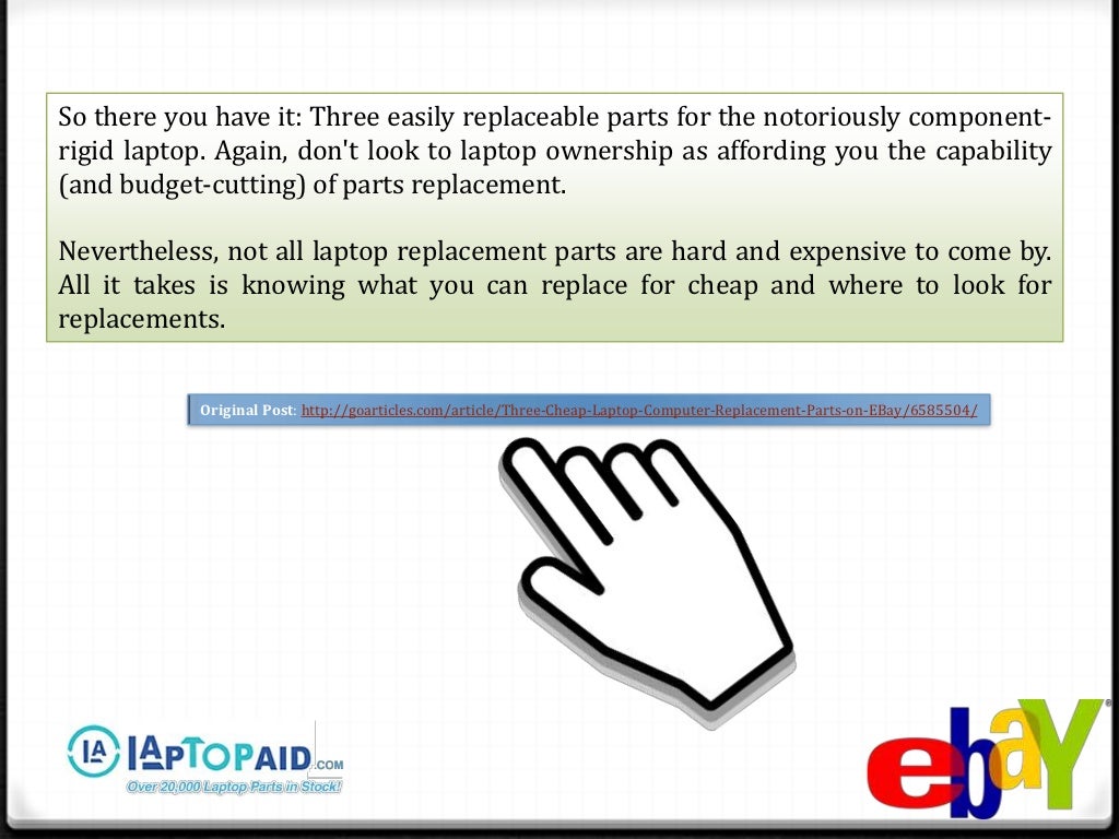 Three cheap laptop computer replacement parts on ebay