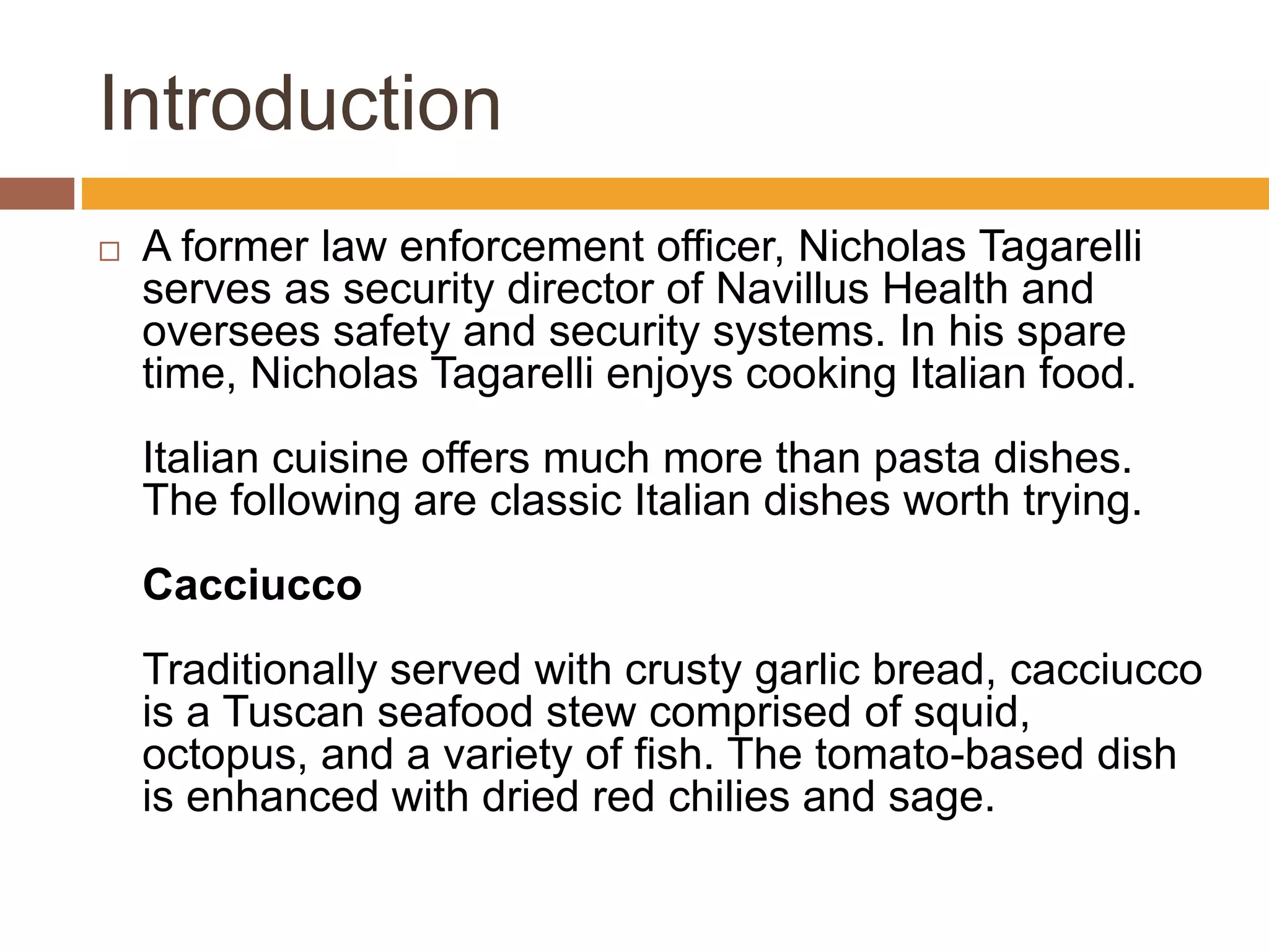 Three Classic Italian Dishes with No Pasta | PPTX