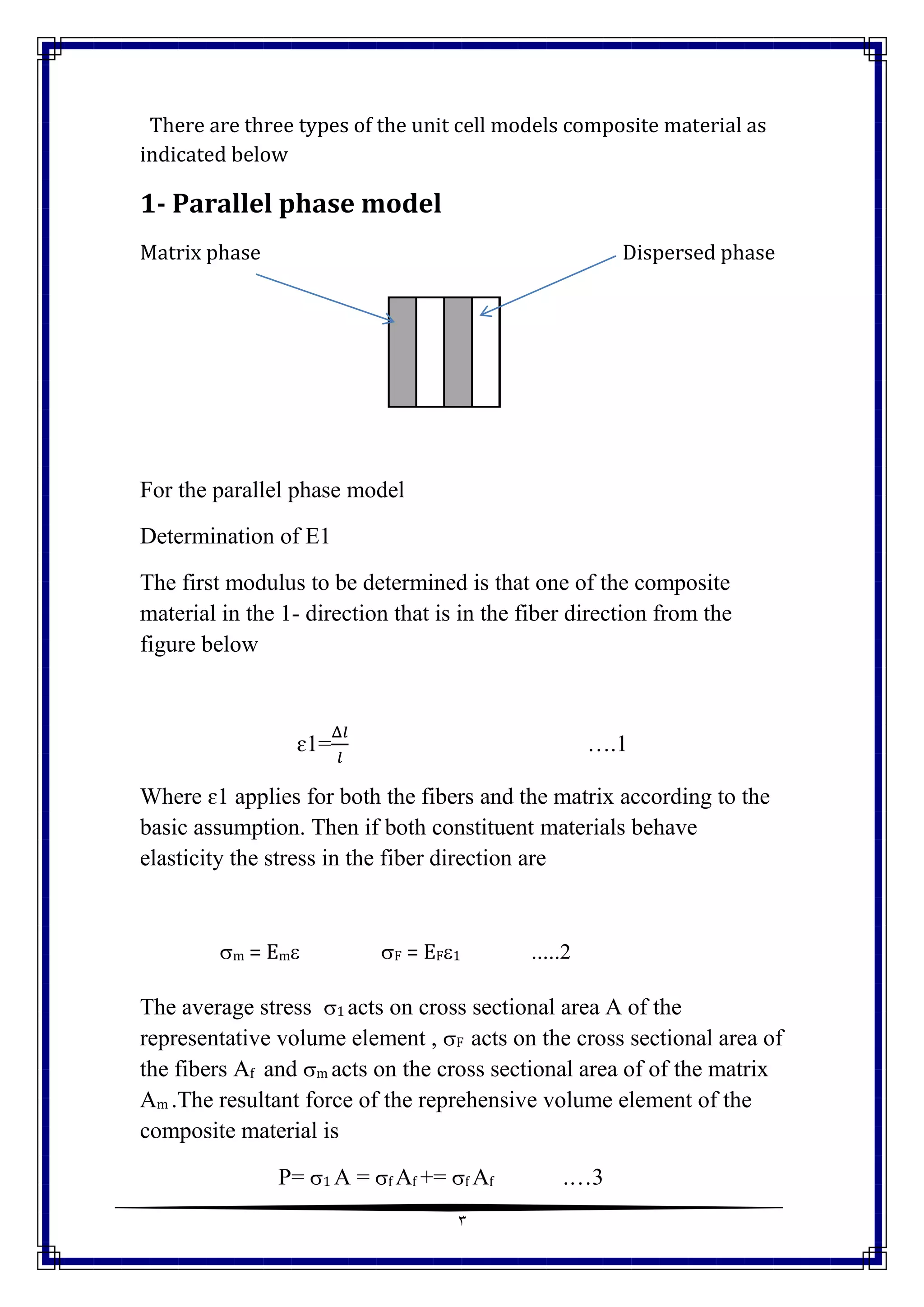 Three composite models in stress , strain and elastic modulus | PDF