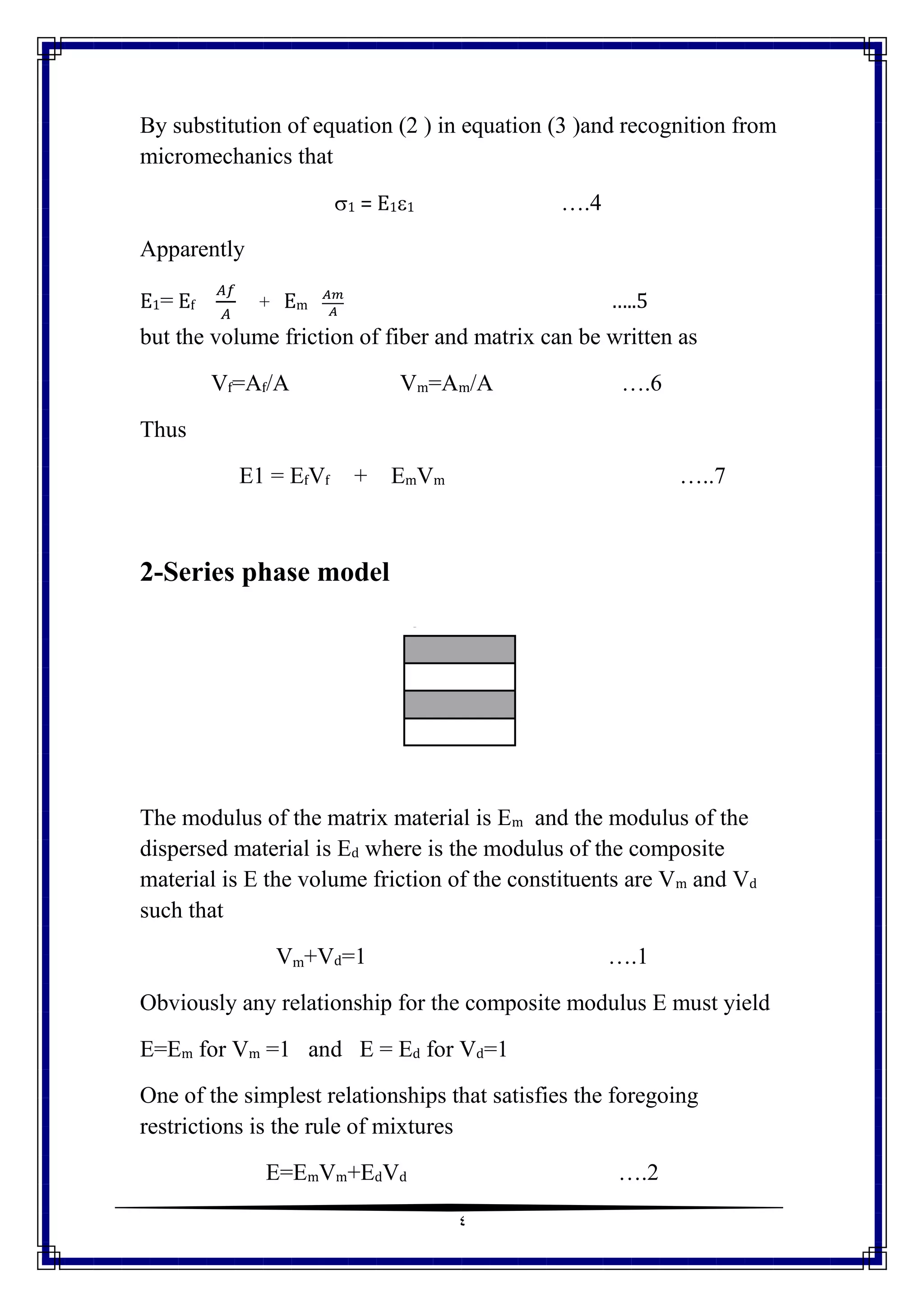Three composite models in stress , strain and elastic modulus | PDF