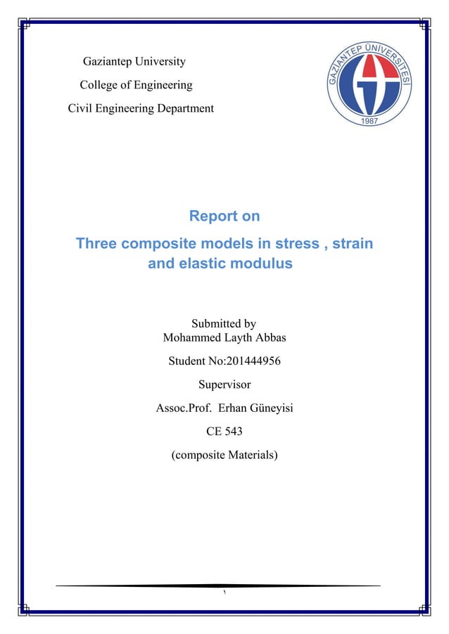 Three composite models in stress , strain and elastic modulus | PDF