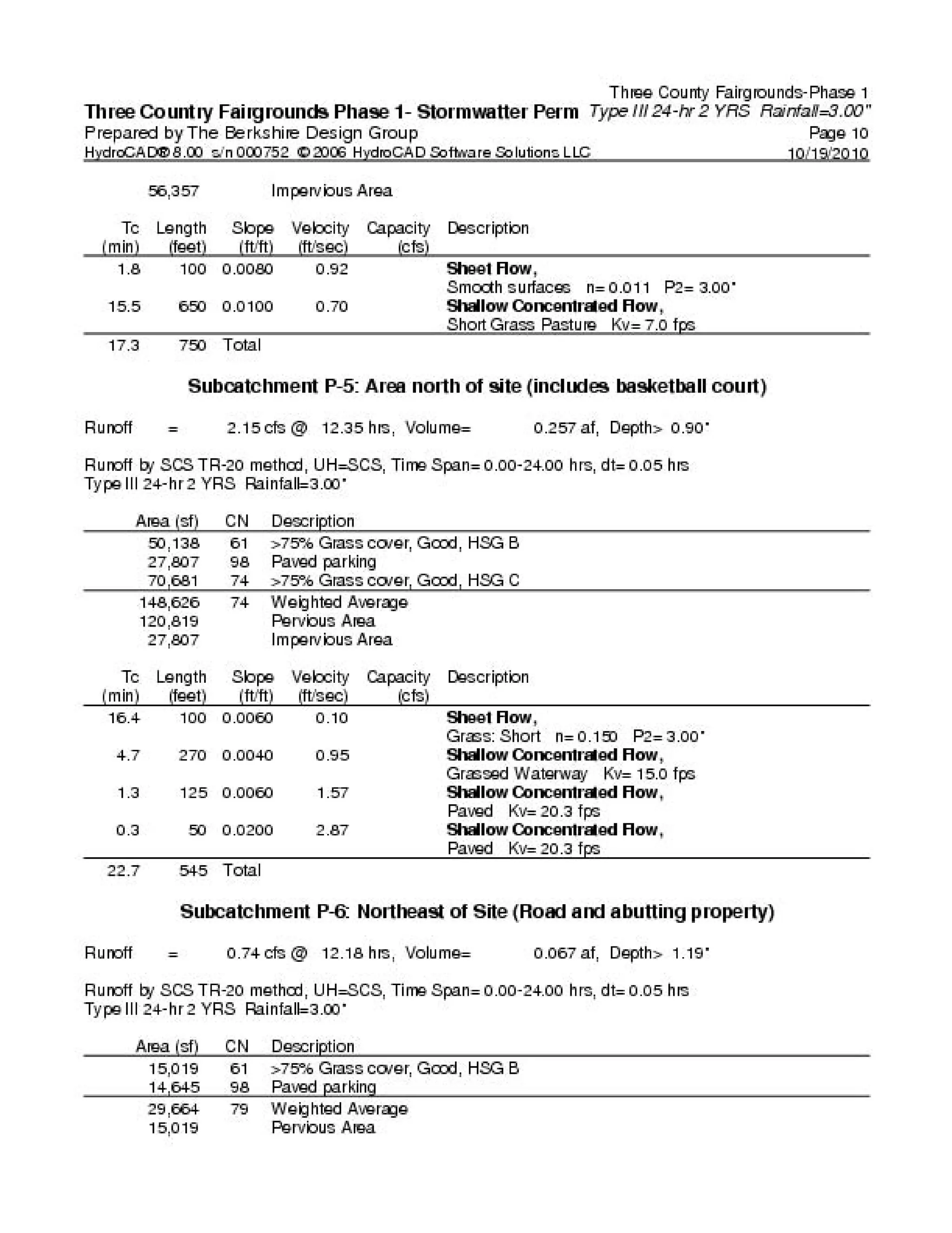 Three County Fairgrounds Stormwater Drainage Report 10-01-2010 | PDF