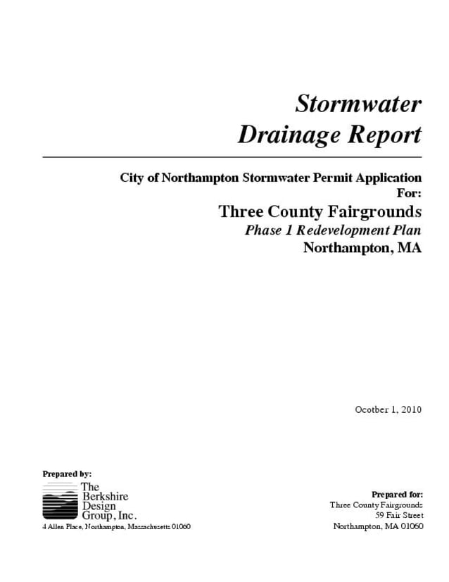 Three County Fairgrounds Stormwater Drainage Report 10-01-2010 | PDF